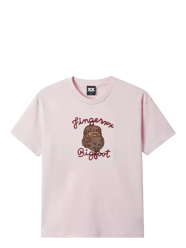 FINGERCROXX Logo-embroidered T-shirt - Pink