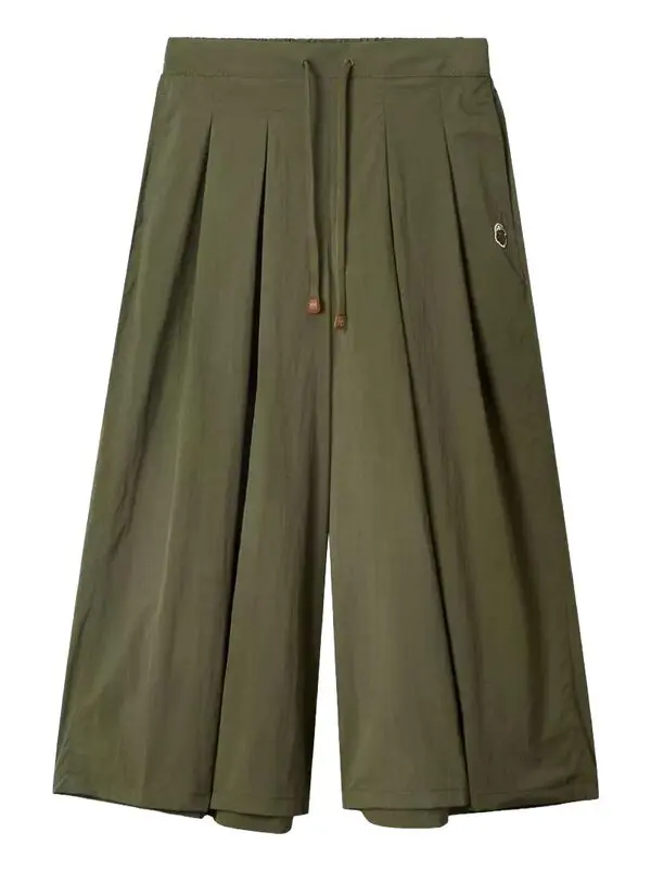 FINGERCROXX Drawstring Pleated Trousers - Green