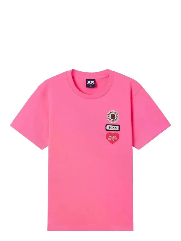 FINGERCROXX Logo Patches T-shirt - Pink