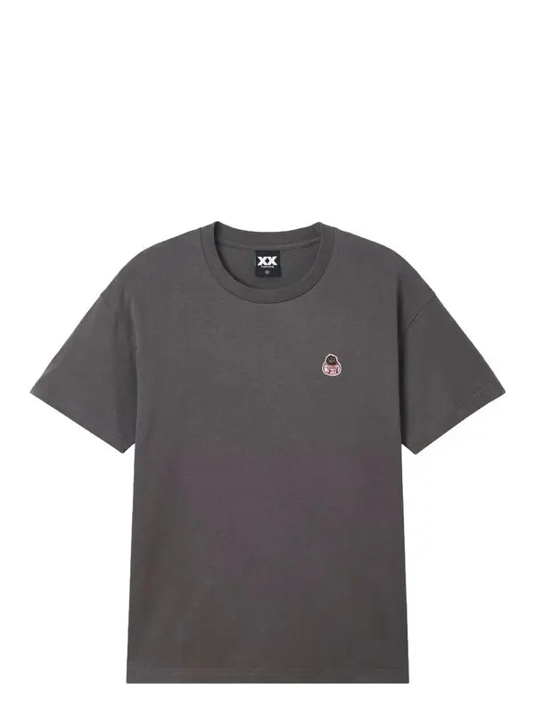 FINGERCROXX Logo-embroidered T-shirt - Grey