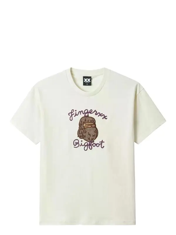 FINGERCROXX Logo-embroidered T-shirt - Neutrals