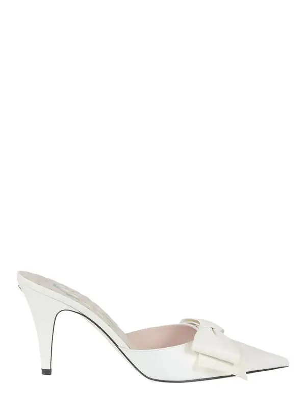 Valentino Garavani Bow Detail Heeled Mules - White