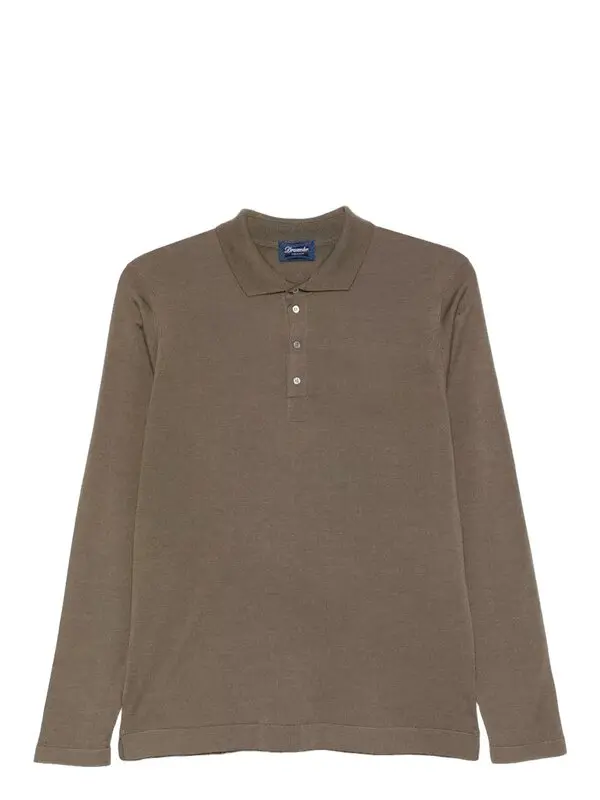 DRUMOHR Long-sleeve Polo Shirt - Brown