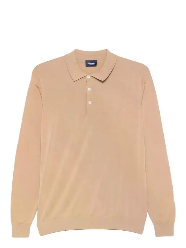 DRUMOHR Long-sleeve Polo Shirt - Neutrals
