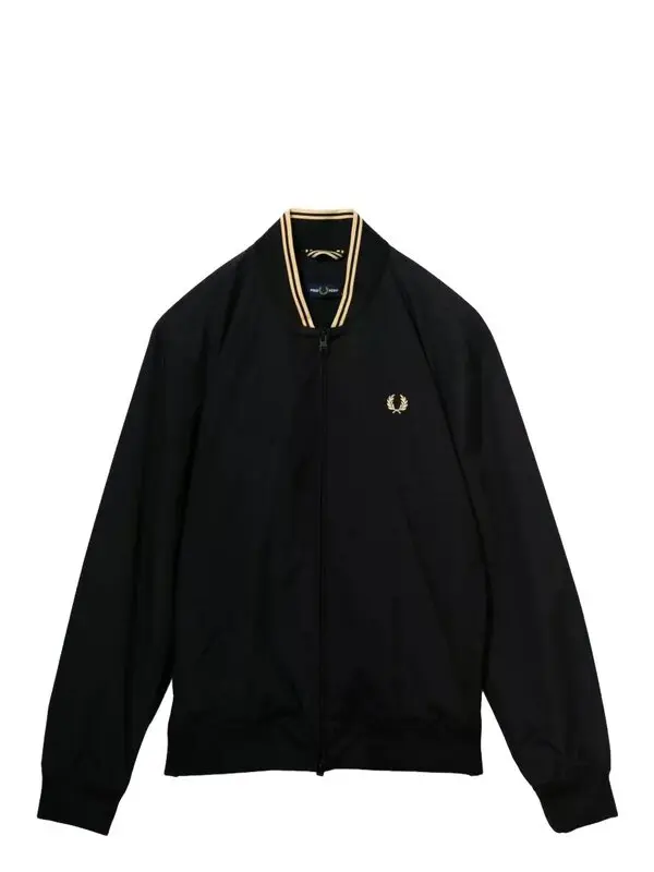 Fred Perry Logo-embroidered Bomber Jacket - Black