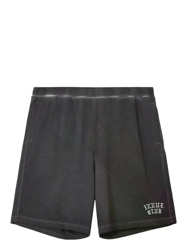 Izzue Logo-detail Cotton Shorts - Grey