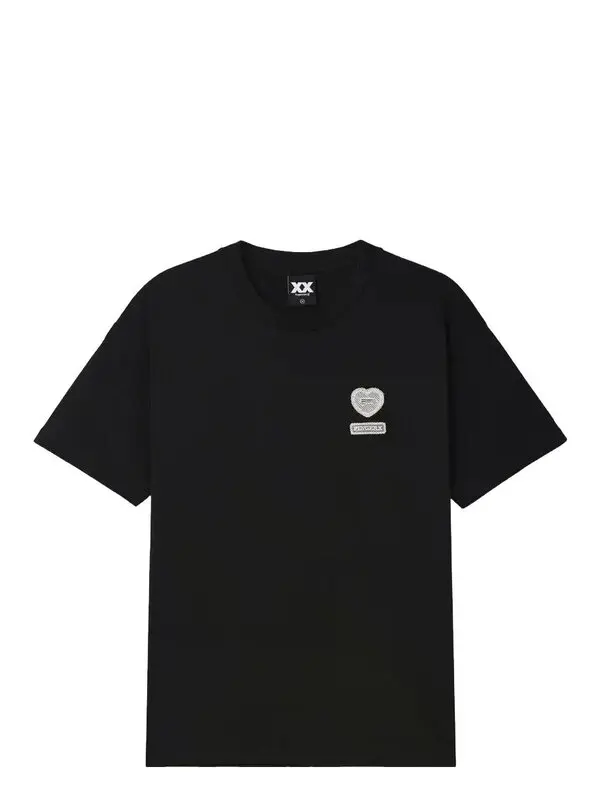 FINGERCROXX Heart-patch T-shirt - Black