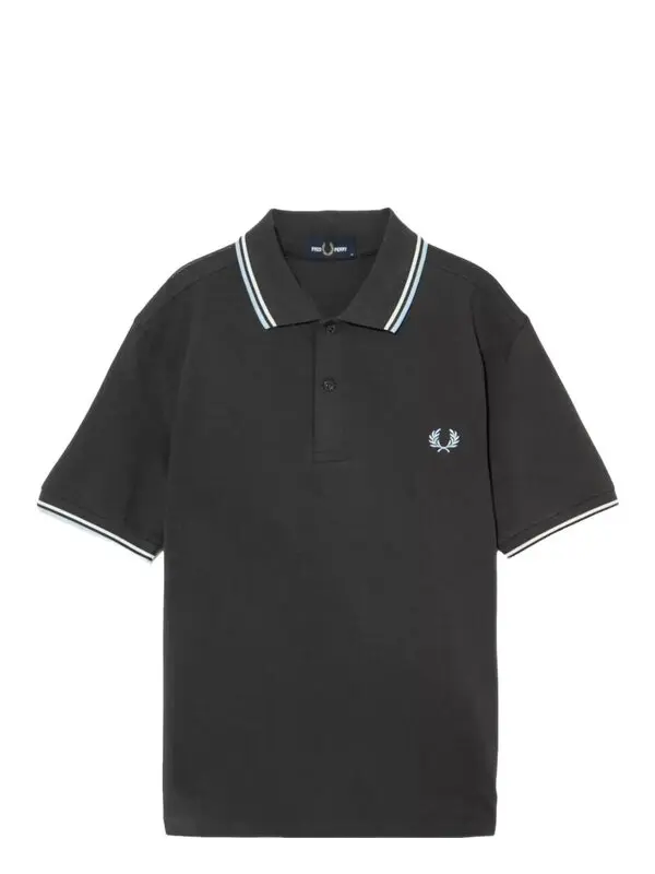 Fred Perry Embroidered Short-sleeve Polo Shirt - Black