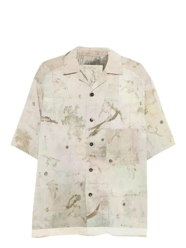 ZIGGY CHEN Buttoned Print Shirt - Neutrals