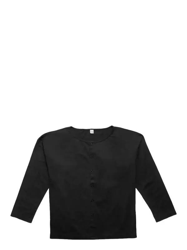 WINNIE N.Y.C Long-sleeved Buttoned T-shirt - Black