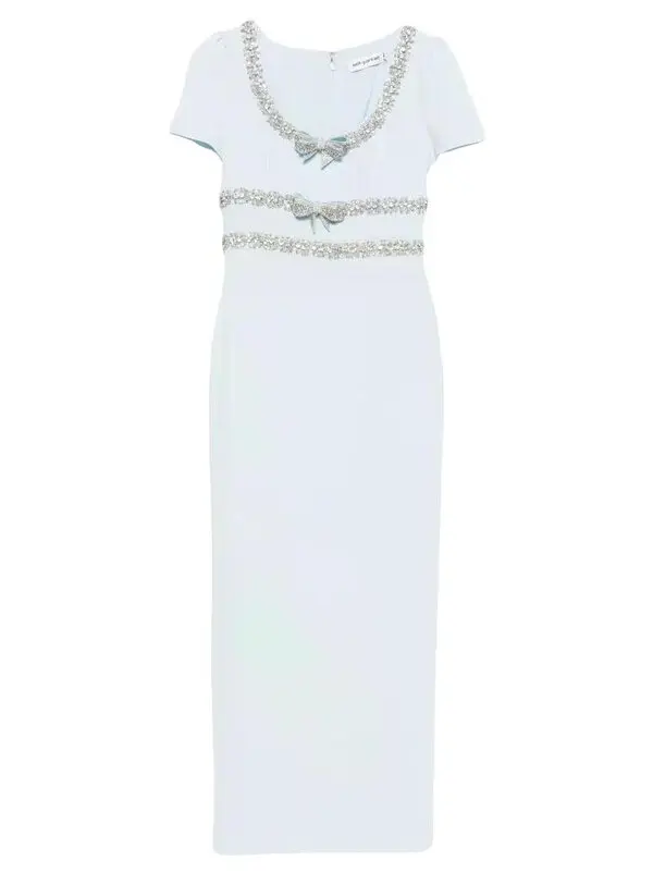 SELF-PORTRAIT Embellished Maxi Dress - Blue