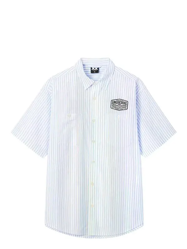 FINGERCROXX Striped Pocket Shirt - White
