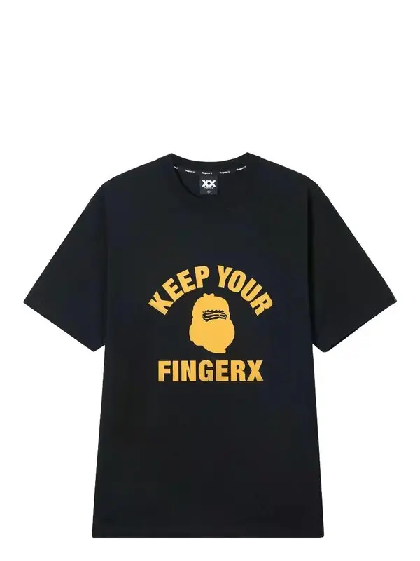 FINGERCROXX Graphic Crew-neck T-shirt - Black