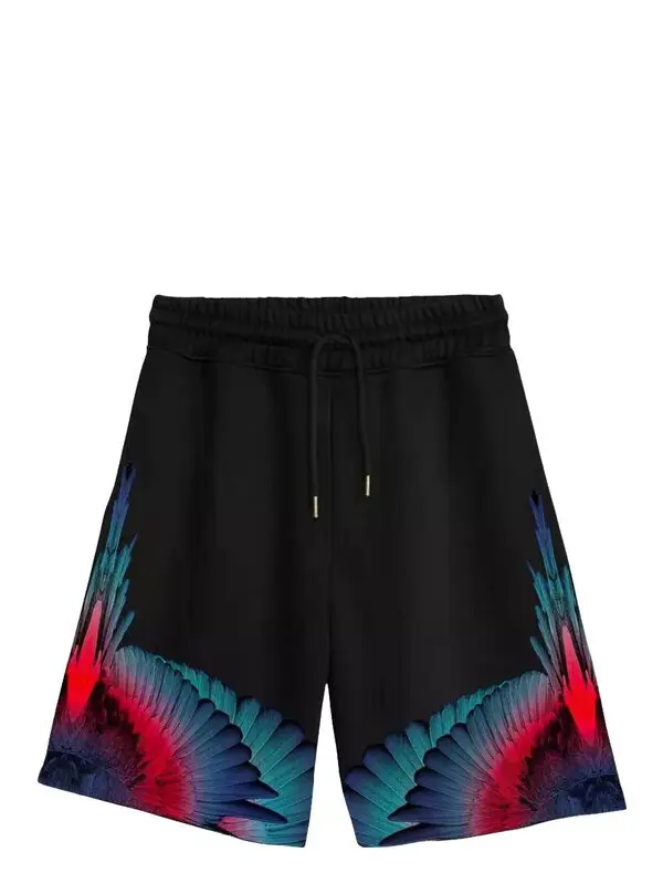 COUNTY OF MILAN Wings Drawstring Track Shorts - Black