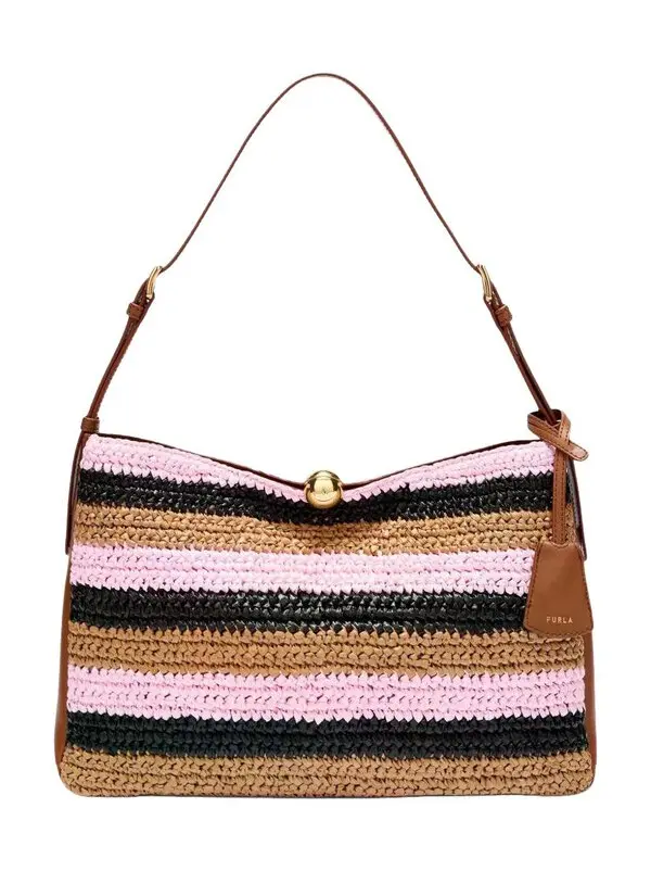 Furla Striped Shoulder Bag - Brown