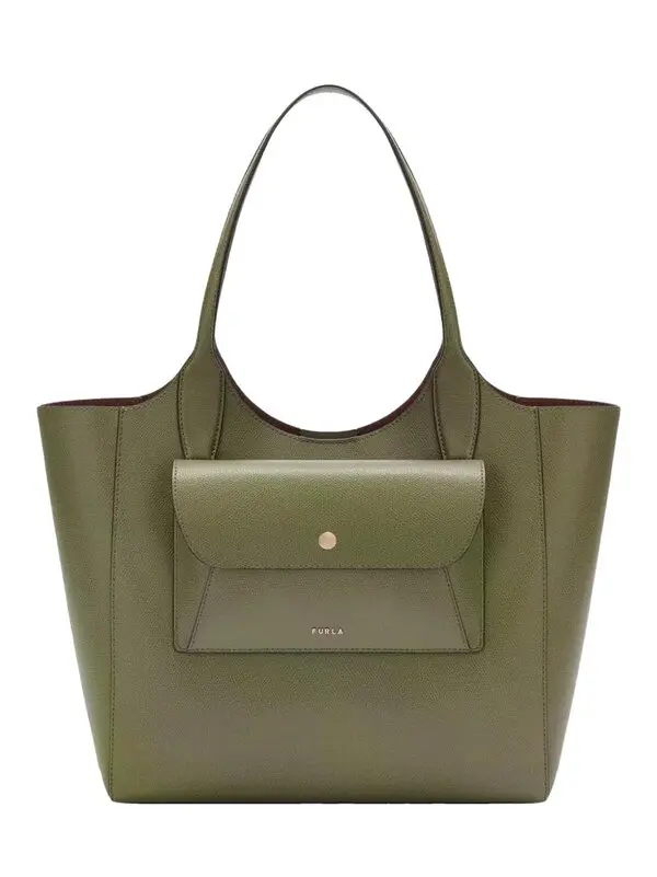 Furla Lea M Pocket Tote Bag - Green