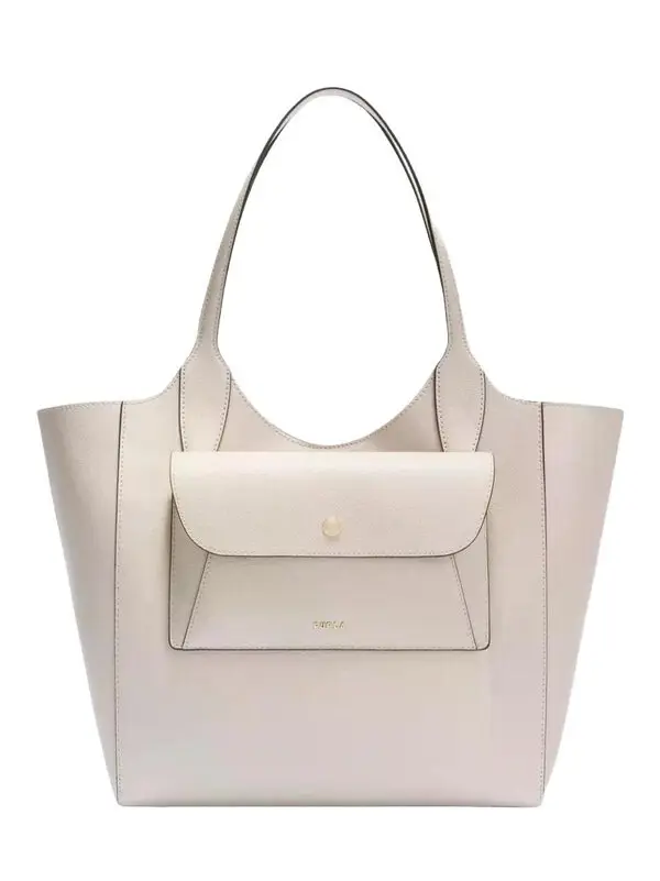 Furla Medium Leather Tote Bag - Neutrals