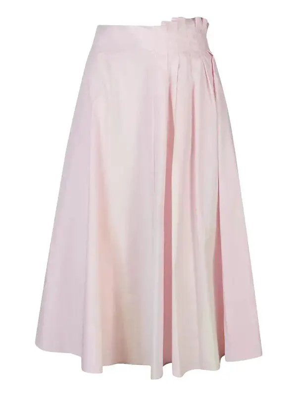 MSGM Pleated A-line Midi Skirt - Pink