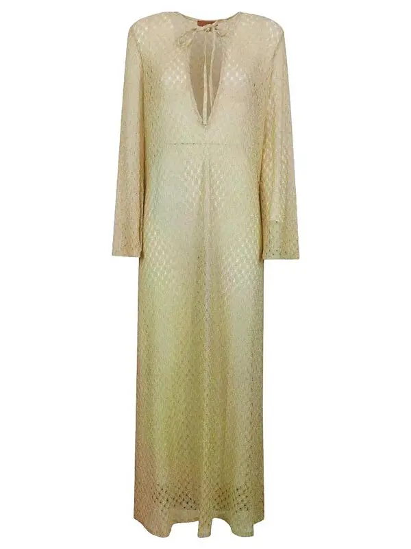 Missoni V-neck Maxi Dress - Neutrals