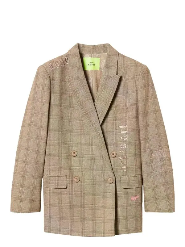 TWINSET Checked Double-breasted Blazer - Neutrals