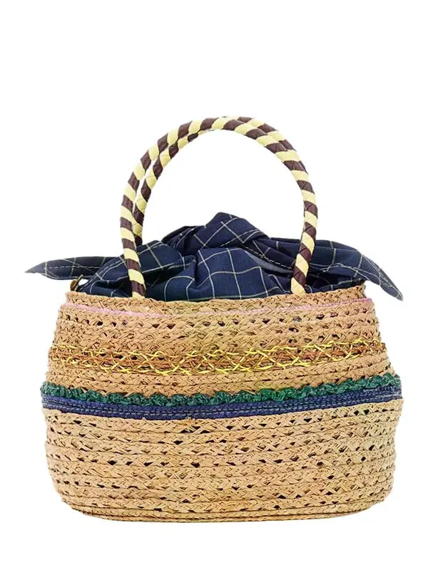 EXQUISITE J Woven Top-handle Clutch Bag - Neutrals