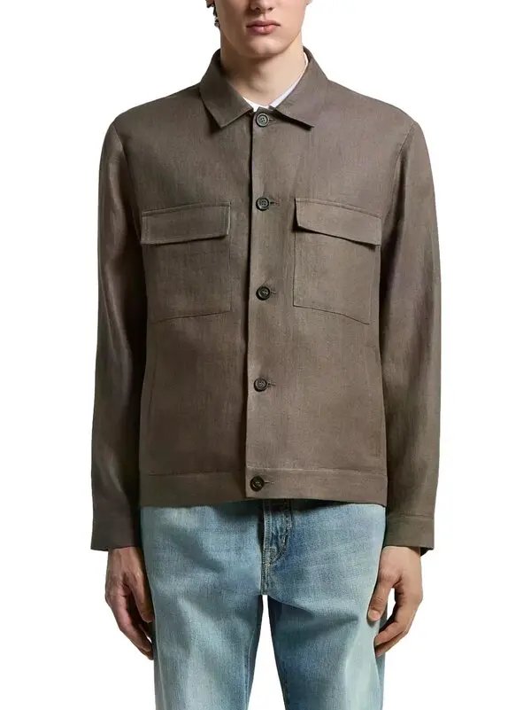 Peserico Flap Pocket Jacket - Brown