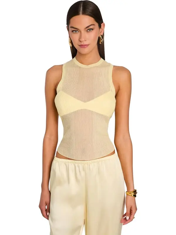 SEROYA Jori Rib Knit Tank - Butter