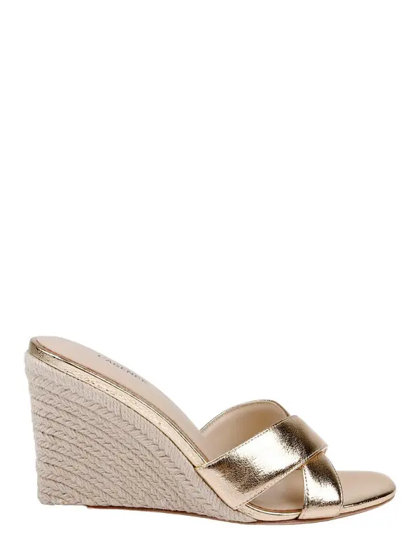 L'Agence Rosaline Wedge Espadrille - Gold Crackle Leather