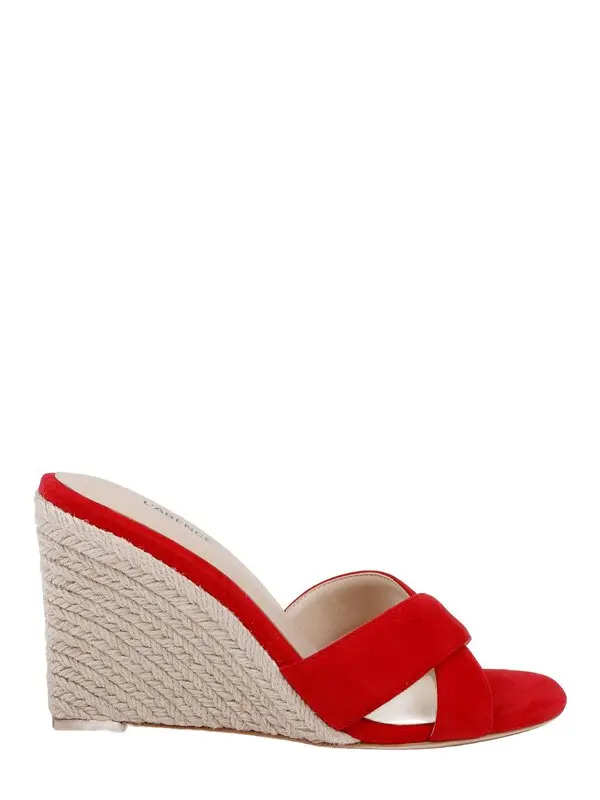 L'Agence Rosaline Wedge Espadrille - Red Suede