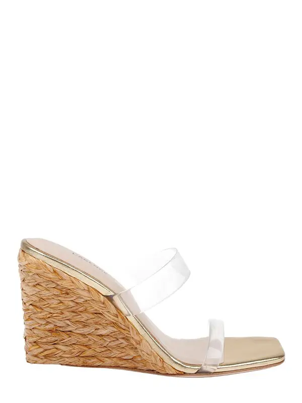 L'Agence Farrell Wedge Espadrille - Gold Leather