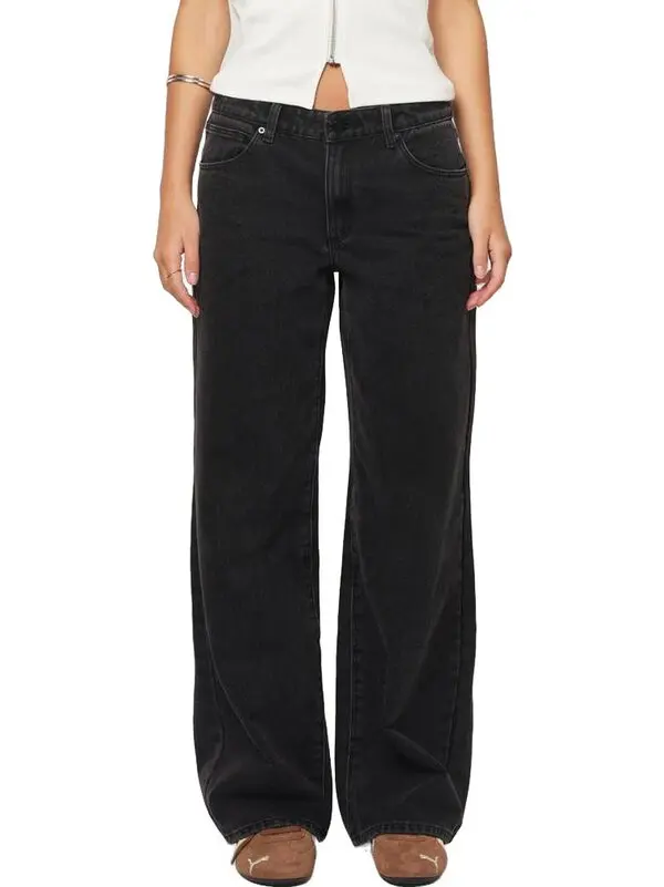 Abrand Denim 99 Heidi Baggy Straight Leg Jeans - Washed Black