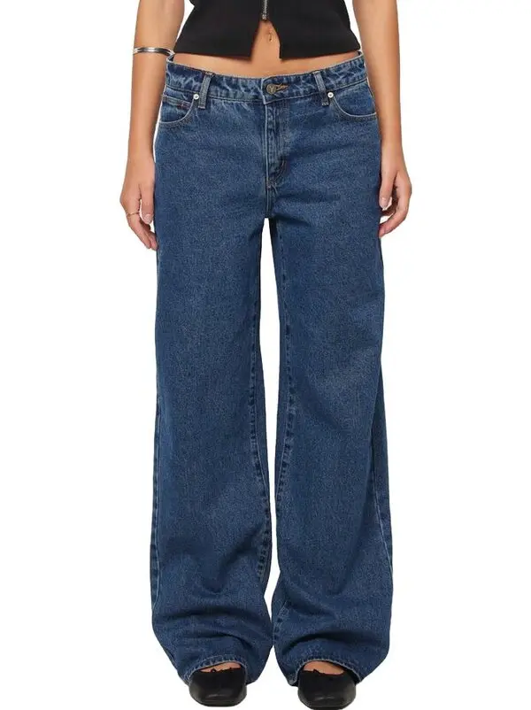 Abrand Denim 99 Bella Baggy Straight Leg Jeans - Mid Blue