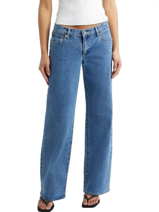 Abrand Denim 99 Molly Low Rise Wide Leg Jeans - Mid Blue