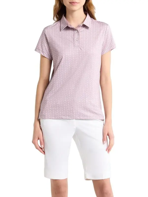 SWANNIES Lauren Print Golf Polo - Mauve