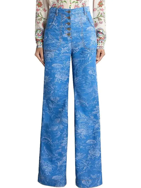 Etro Flared High-waisted Jeans - Multi/light Blue