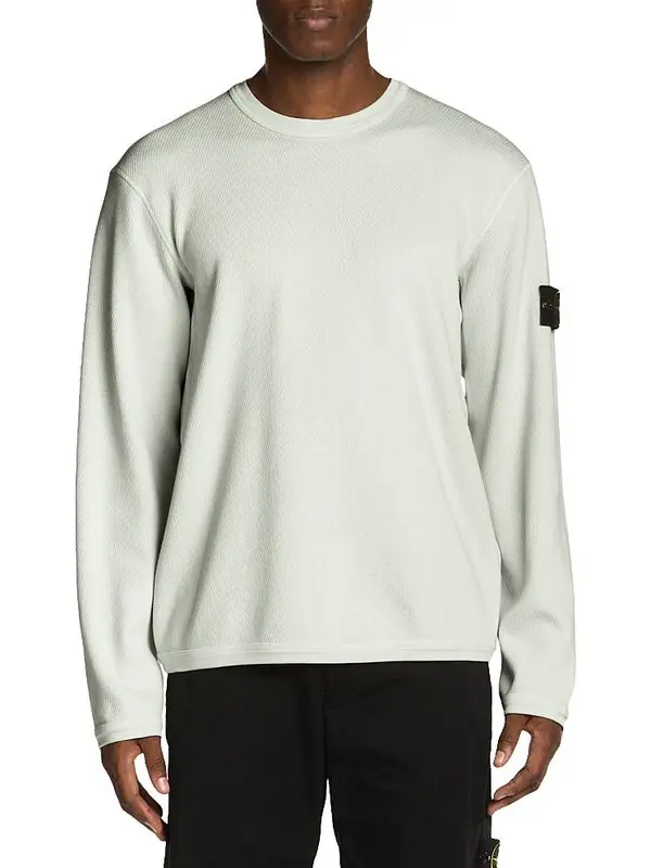 Stone Island Logo Patch Long Sleeve Sweatshirt - Sage
