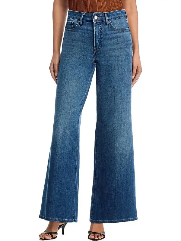 Good American Good Waist High Rise Palazzo Ankle Jeans - Indigo