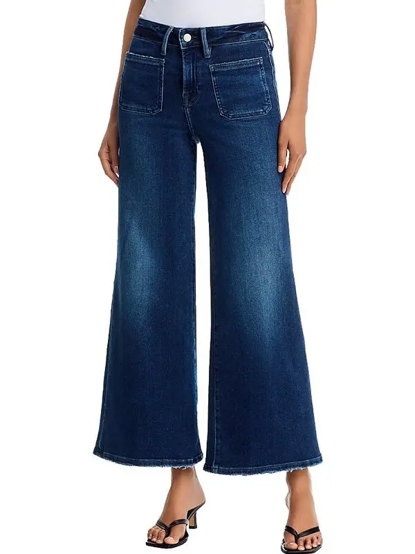 Good American Petite High Rise Palazzo Jeans - Indigo