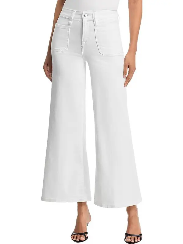 Good American Good Petite High Rise Palazzo Jeans - White