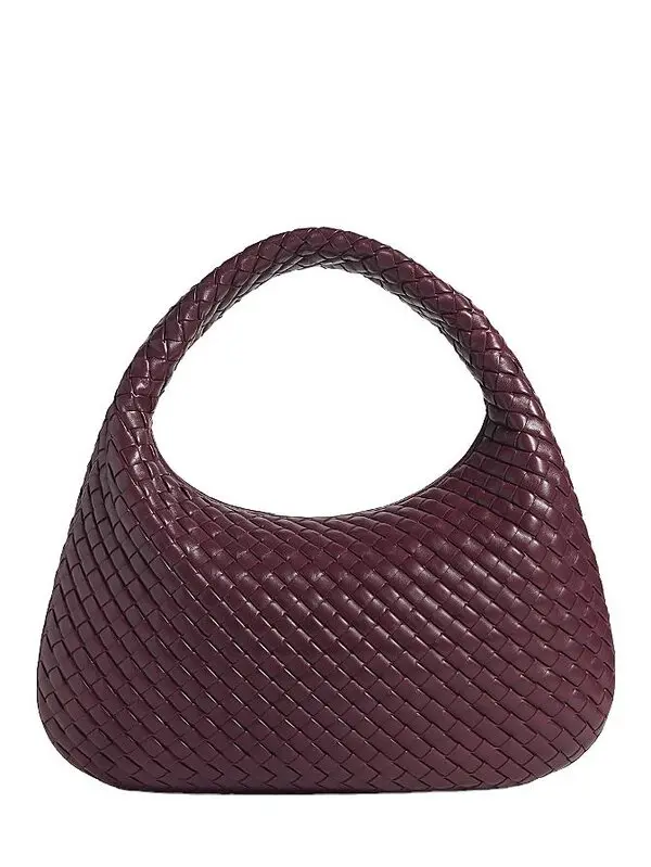 Bottega Veneta Intrecciato Leather Shoulder Bag - Deep Mahogany