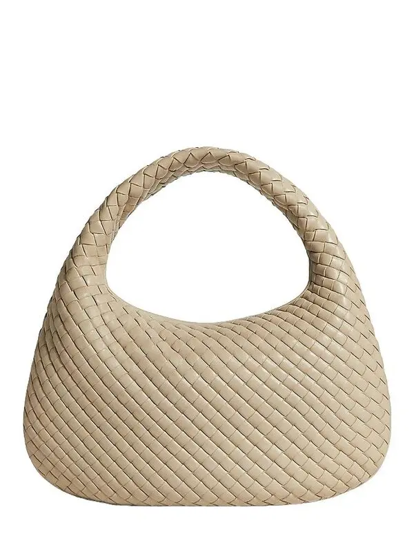 Bottega Veneta Intrecciato Leather Shoulder Bag - Ecru/muse Brass
