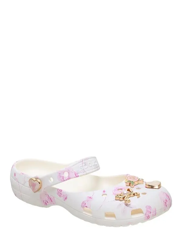 CROCS Loveshackfancy Floral Print Classic Ballet Flat - Oyster