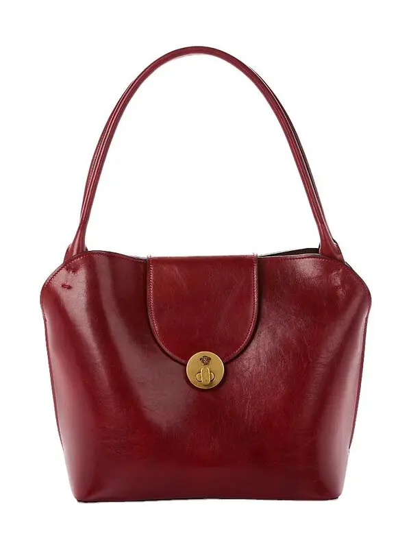 Versace Medium Leather Shoulder Bag - Carminio Red