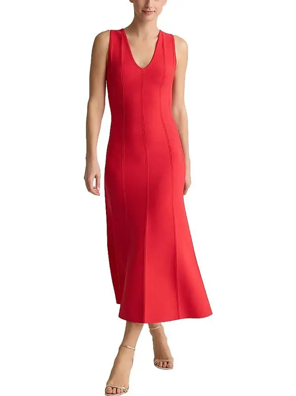 St. John Valley Knit Dress - Bright Deep Coral