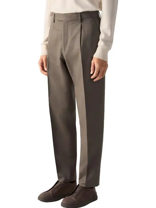 Zegna Cotton & Linen Pants - Dark Taupe