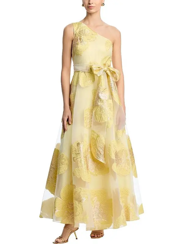 Eliza J Asymmetrical Belted Dress - Yellow