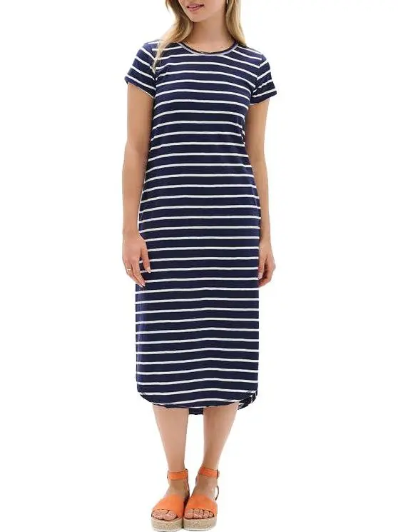 HATLEY Stripe Jersey Midi Dress - Patriot Blue