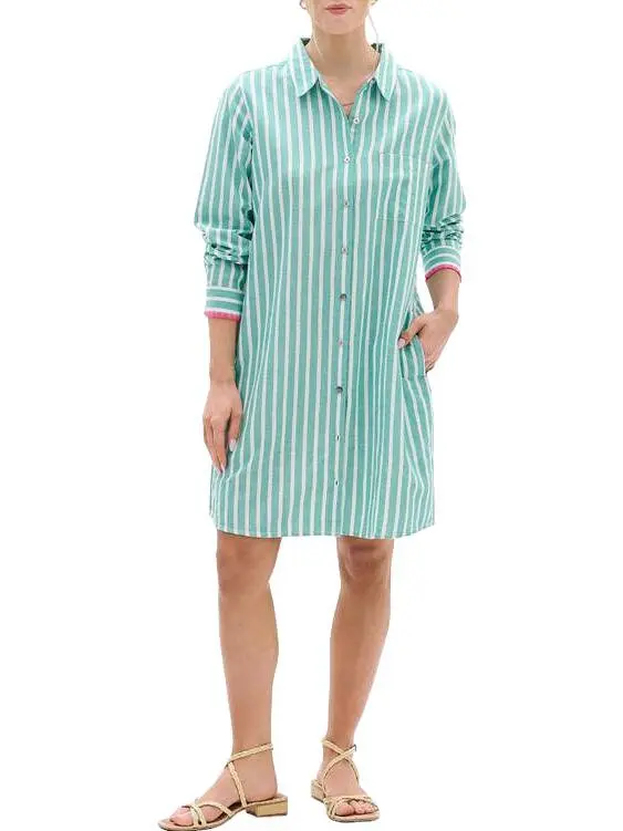 HATLEY Cotton Stripe Shirt Dress - Arcadia