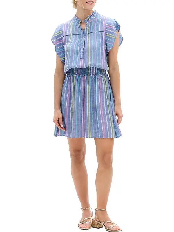 HATLEY Ava Summer Stripe Mini Dress - Violet