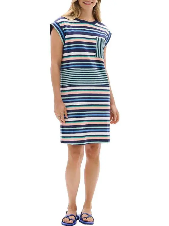 HATLEY Seaside Stripes T-shirt Dress - Patriot Blue